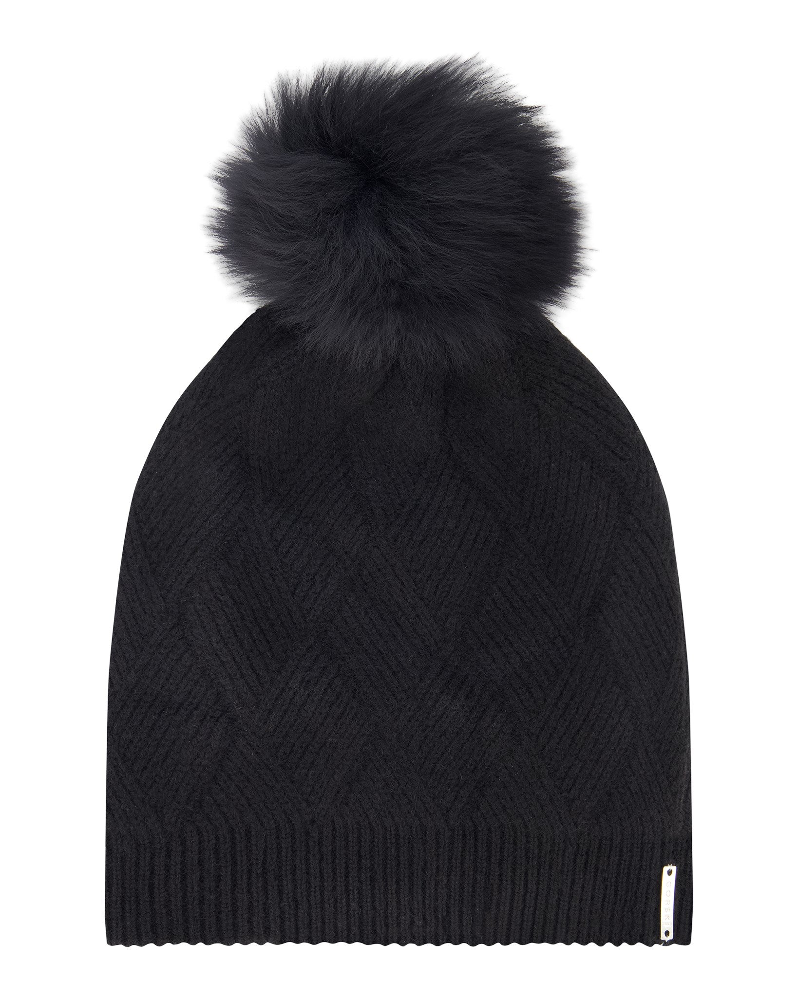 Diamond Select Cashmere Knit Hat with Toscana Shearling Lamb Pompom